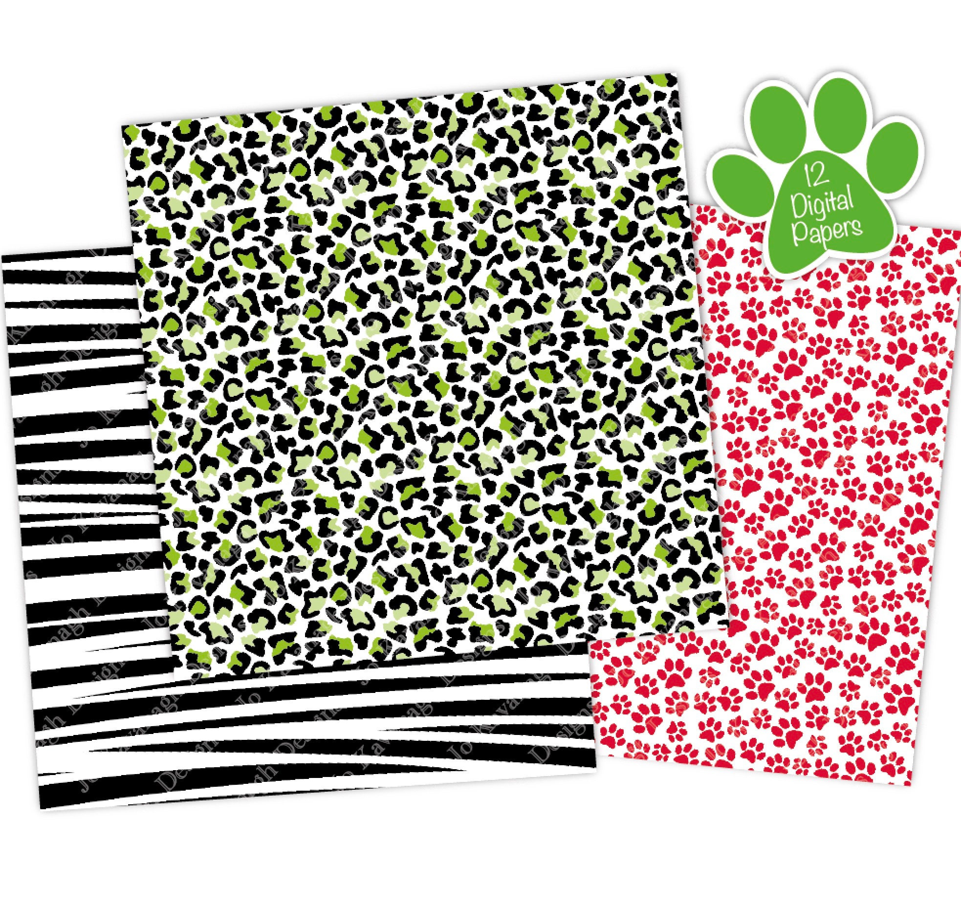 Jungle Animals Digital Paper,jungle Papers,digital Paper Pack,jungle ...