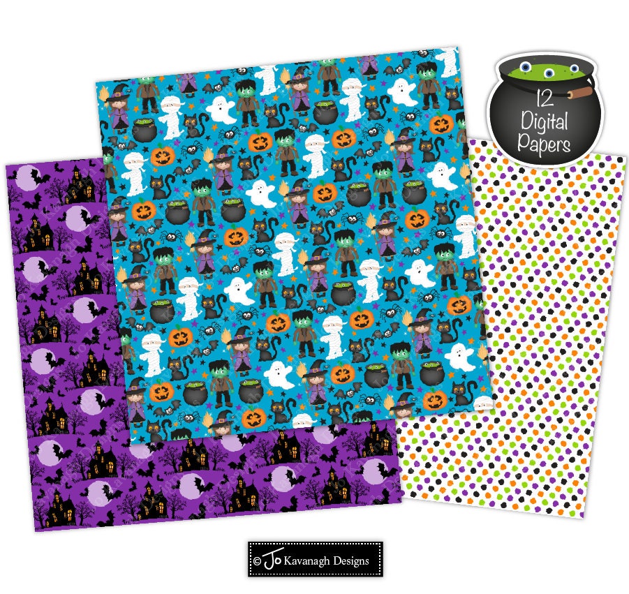 Halloween Digital Papers, Halloween Papers, Halloween Patterns ...