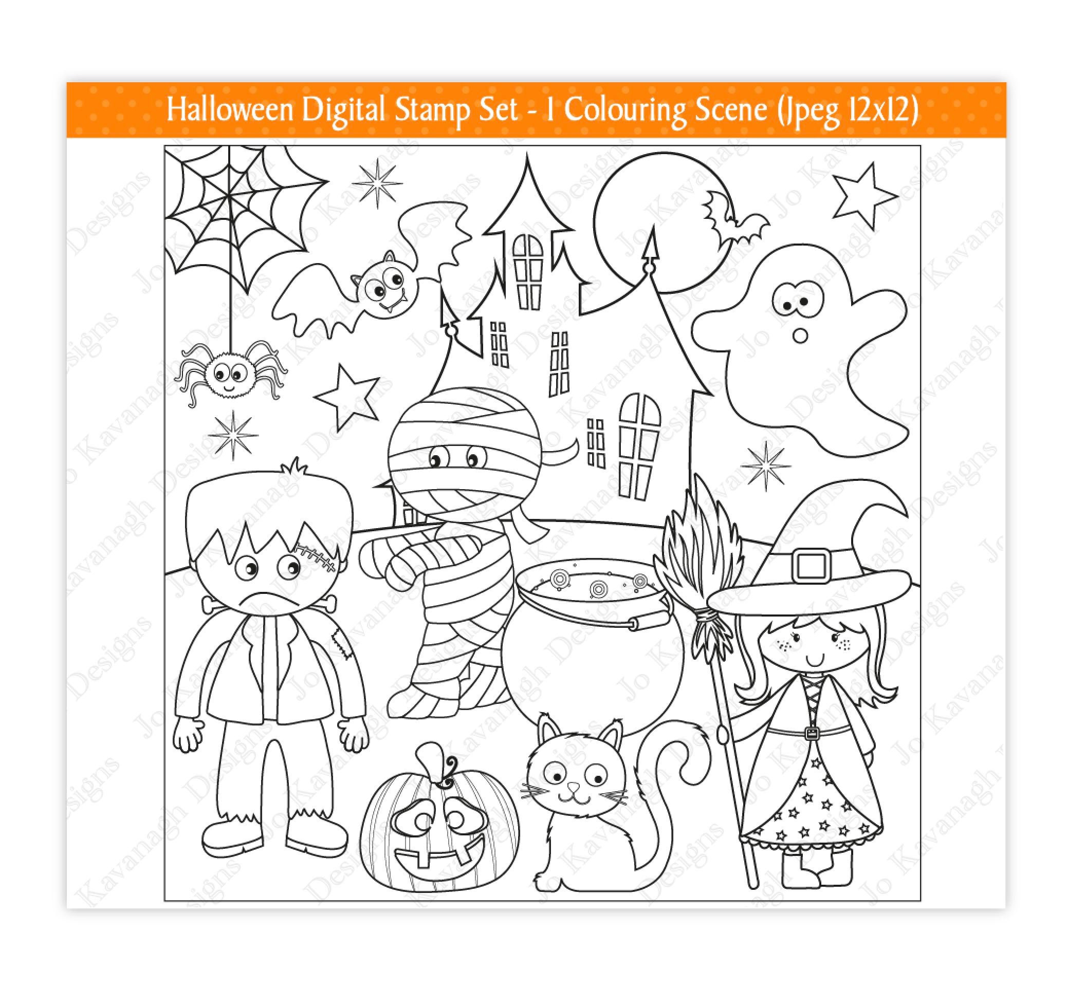 Halloween Digital Stampswitch Digital Stampsfrankenstein - Etsy UK