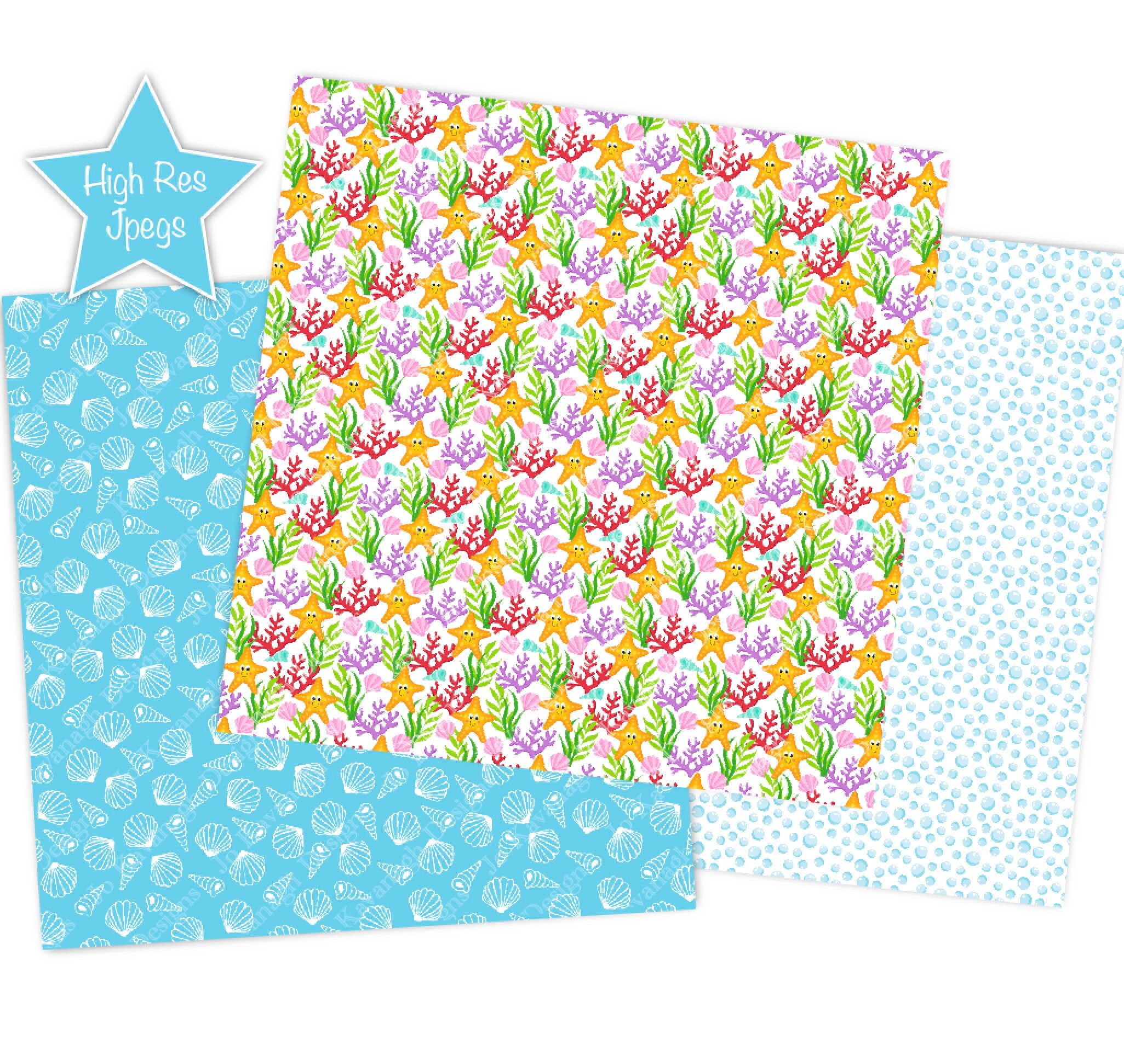 Sea Animals Digital Paper Setunder the Sea Digital Paper - Etsy