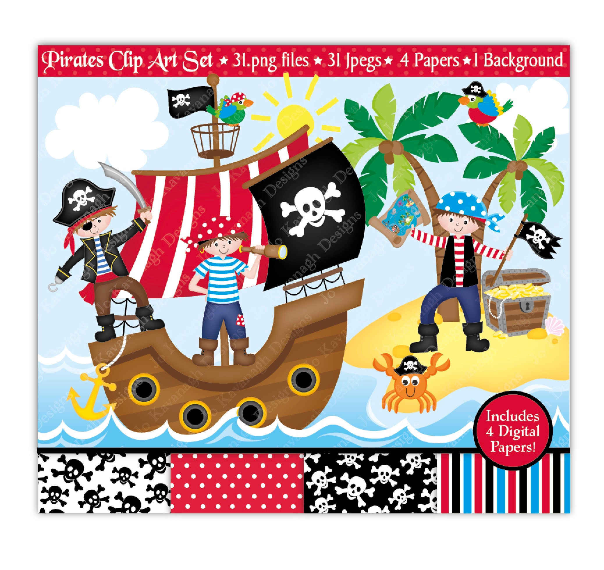 Pirate Clip Art & Digital PapersPirate ClipartPirates | Etsy