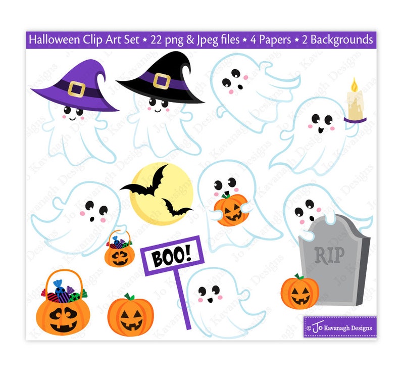 Halloween Clipart Ghost Clipart Halloween Ghost Clipart Bat | Etsy