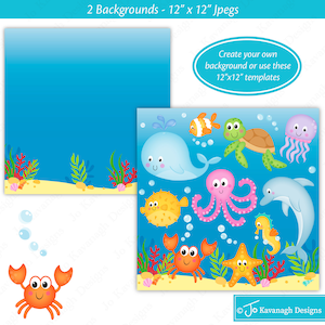 Sea Animals Clip Art,under the Sea Clipart,under the Sea Digital Papers ...