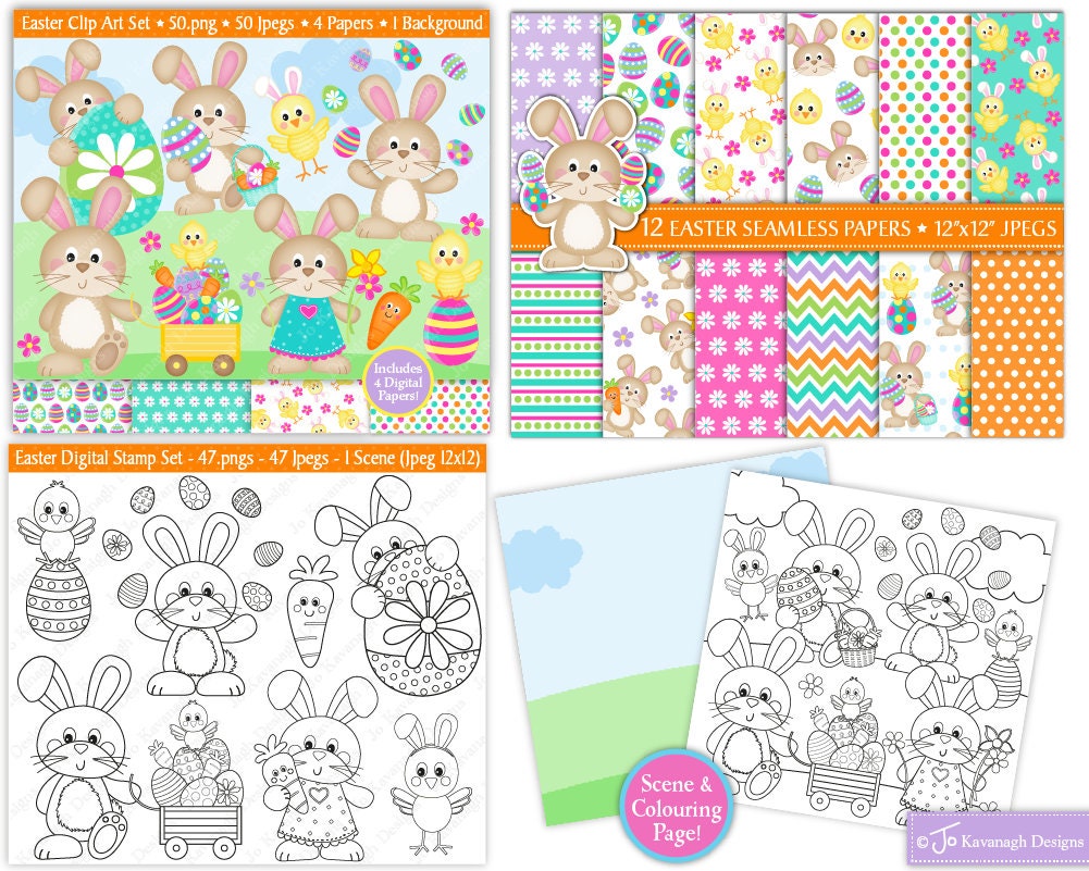 Easter Clipart Bundle Easter Digital Stamps Easter Digital | Etsy