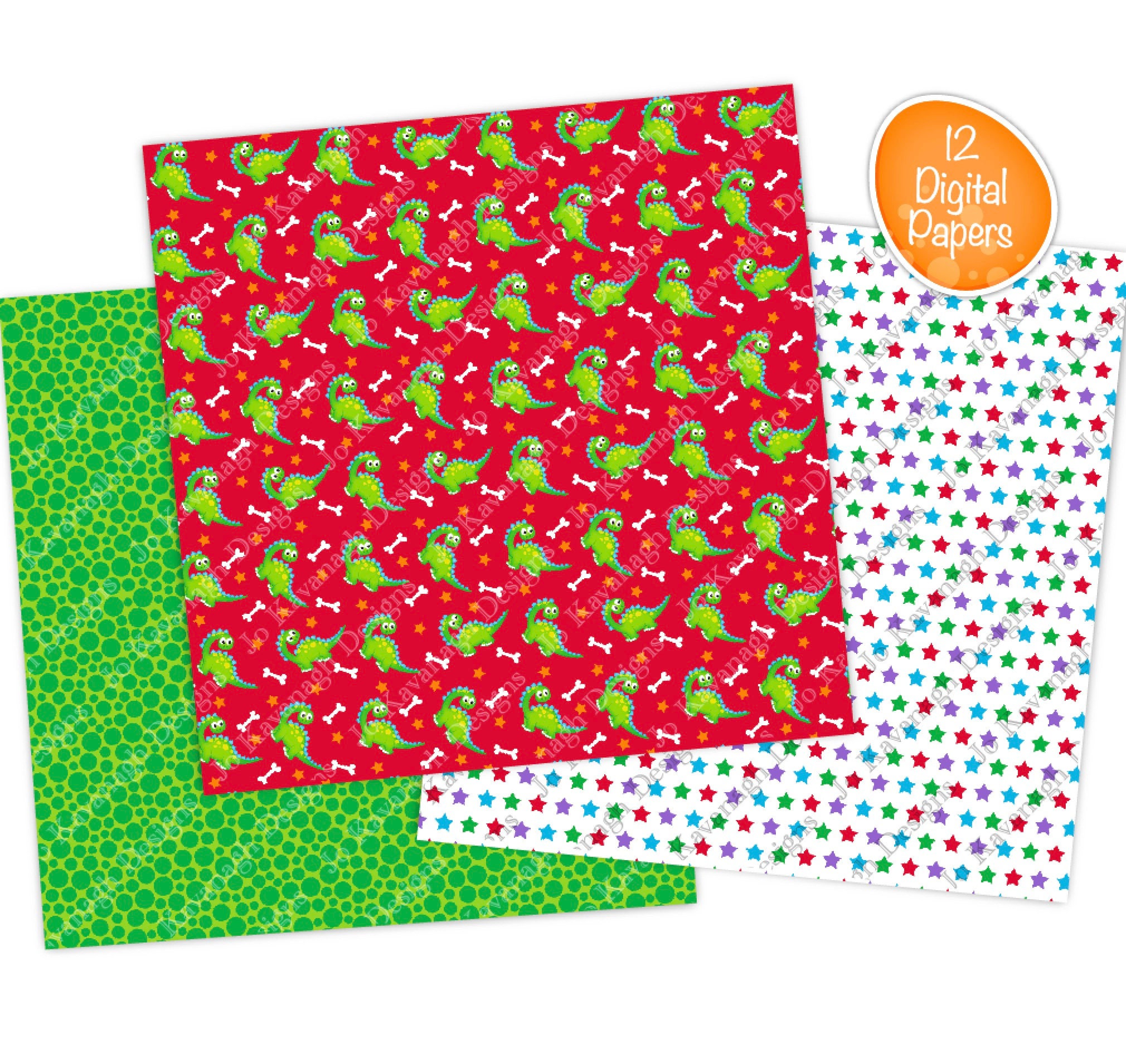 Dinosaur Digital Paperscute Dinosaur Papersdinosaur | Etsy