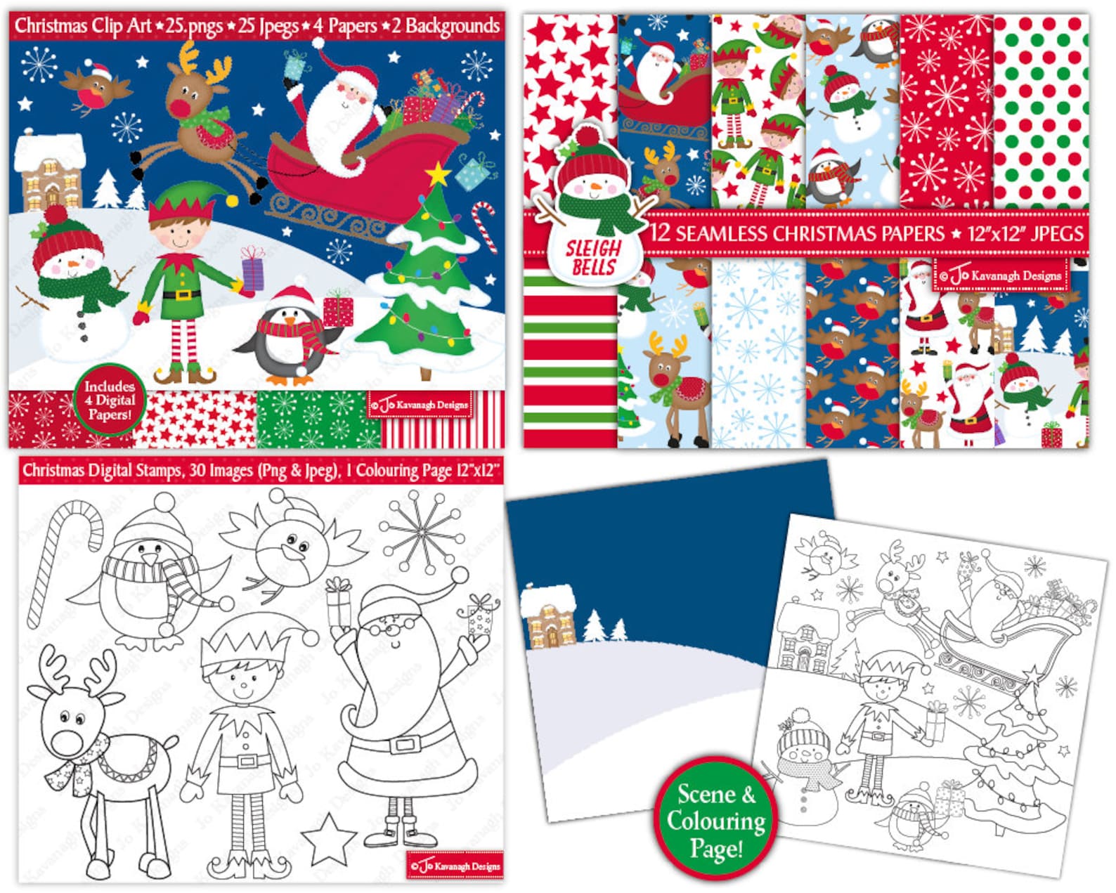 Christmas Clipart Bundle Christmas Digital Stamps Christmas - Etsy