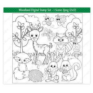 Woodland Animals Digital Stamps,digital Stamps,woodland Stamps,forest ...