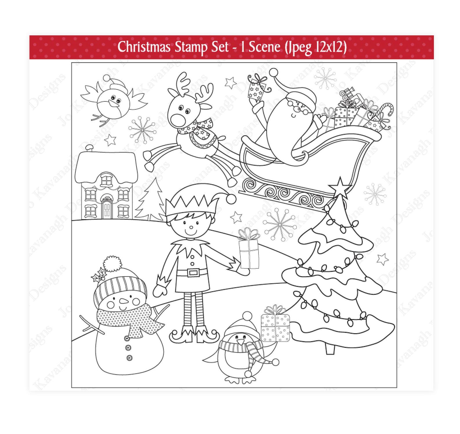 Christmas Digital Stampsdigital Stampssanta Digital - Etsy UK