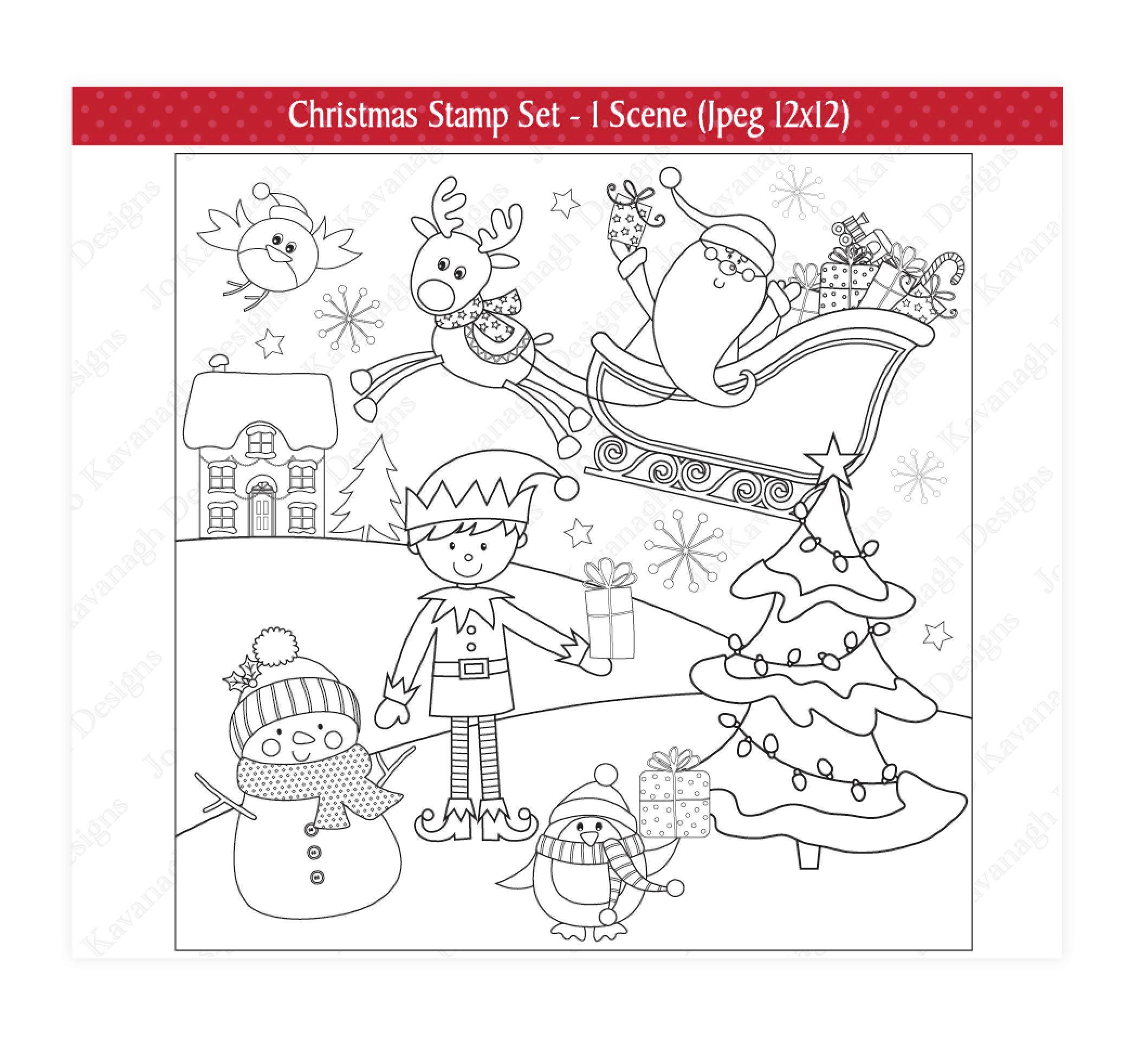 Christmas Digital Stampsdigital Stampssanta Digital - Etsy UK