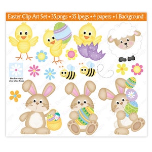 Easter Clipart,easter Digital Papers,easter Clip Art,easter Bunny ...