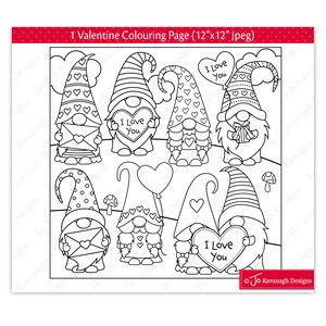 Valentine Digital Stamps, Gnome Digital Stamps, Valentine Gnomes ...