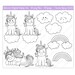 Unicorn Digital Stamps,unicorn Clipart,cute Unicorn Stamps,unicorn ...