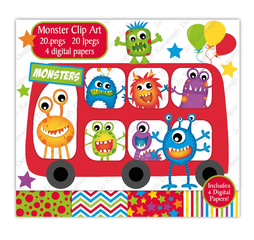 Monster Clip Art,monster Digital Papers,monster Clipart,alien Clipart ...