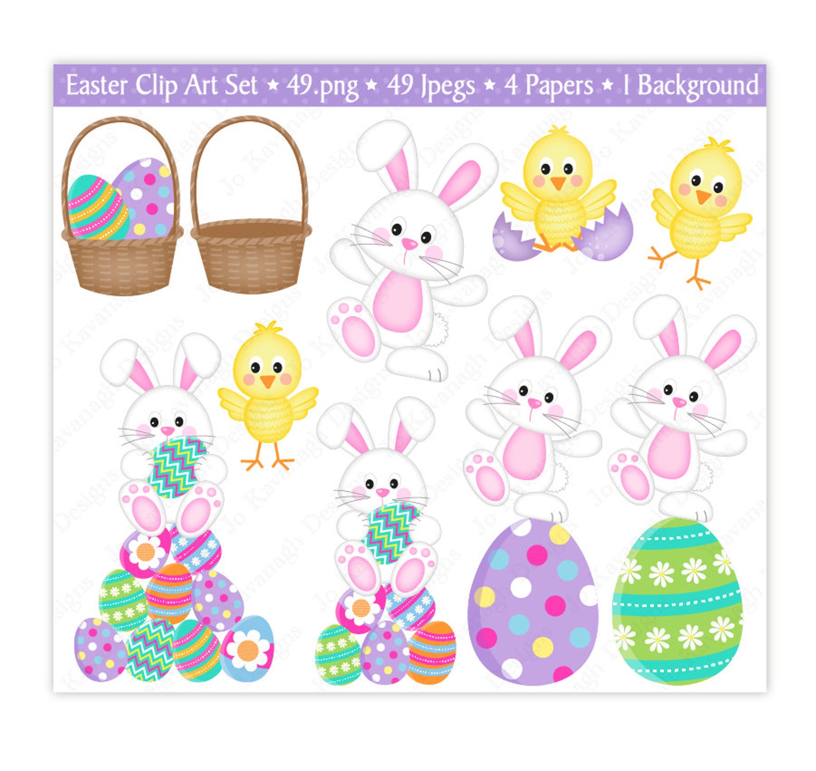 Easter Clipart & Digital Paper Seteaster Clip Arteaster - Etsy