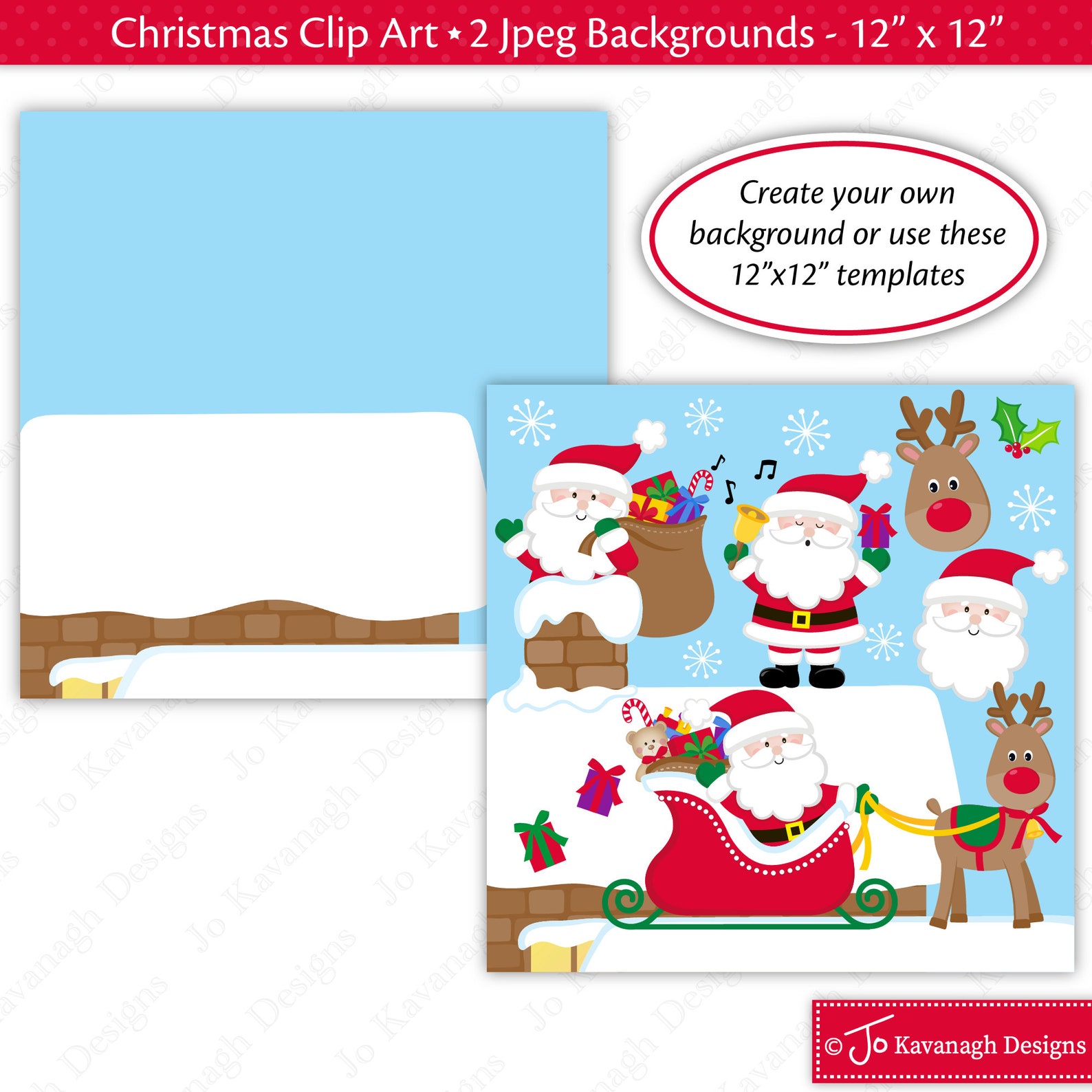 Christmas Clipart Santa Clipart Santa Claus Clipart Rudolph | Etsy