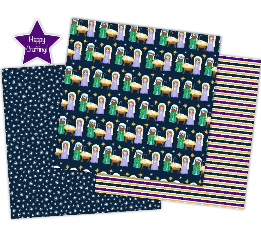 Nativity Digital Paperschristmas Nativitynativity | Etsy UK