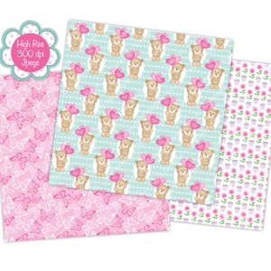 Bear Digital Papers,mother's Day Digital Paper,cute Bears,birthday ...