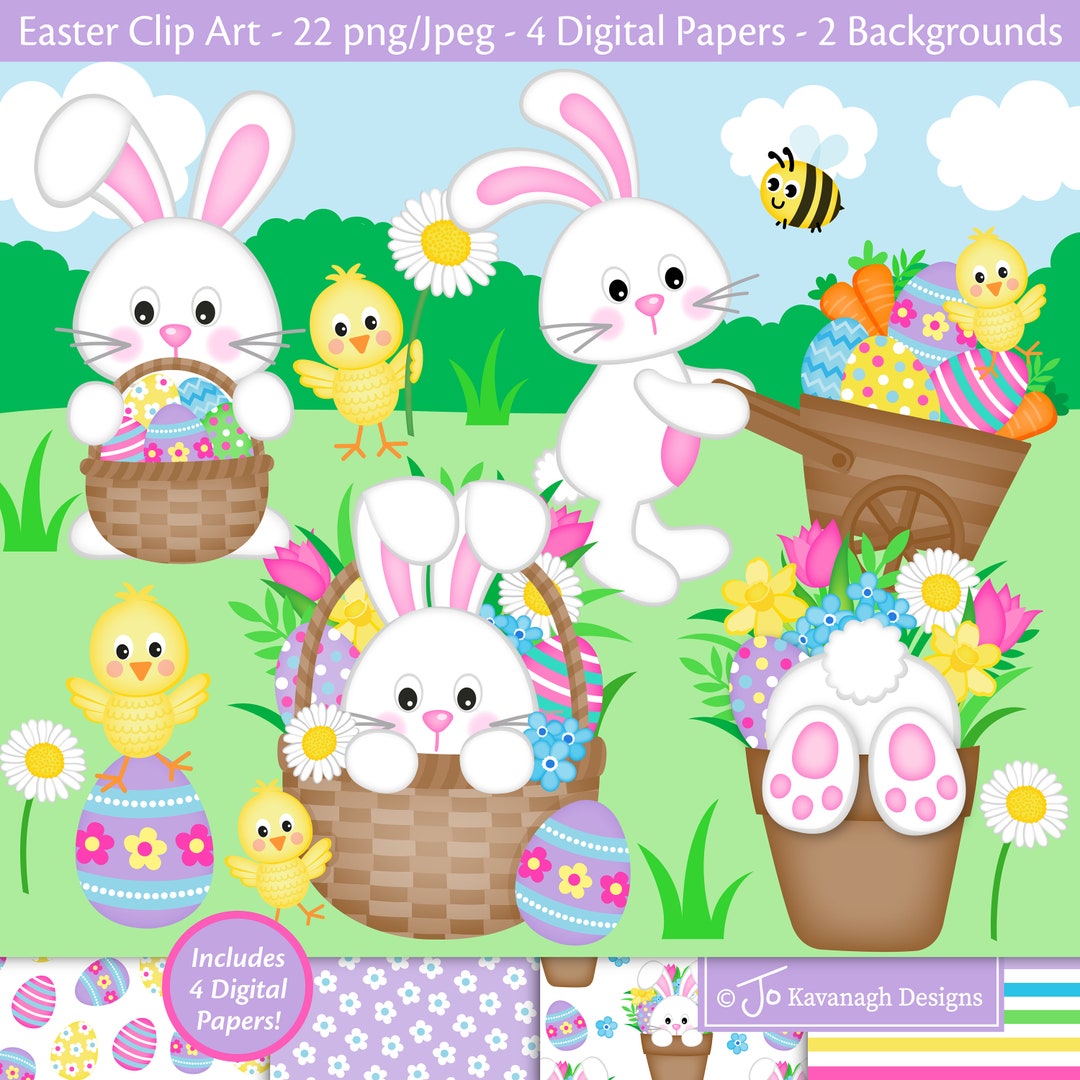 Easter Clipart, Easter Bunny Clipart, Easter Digital Paper, Easter ...