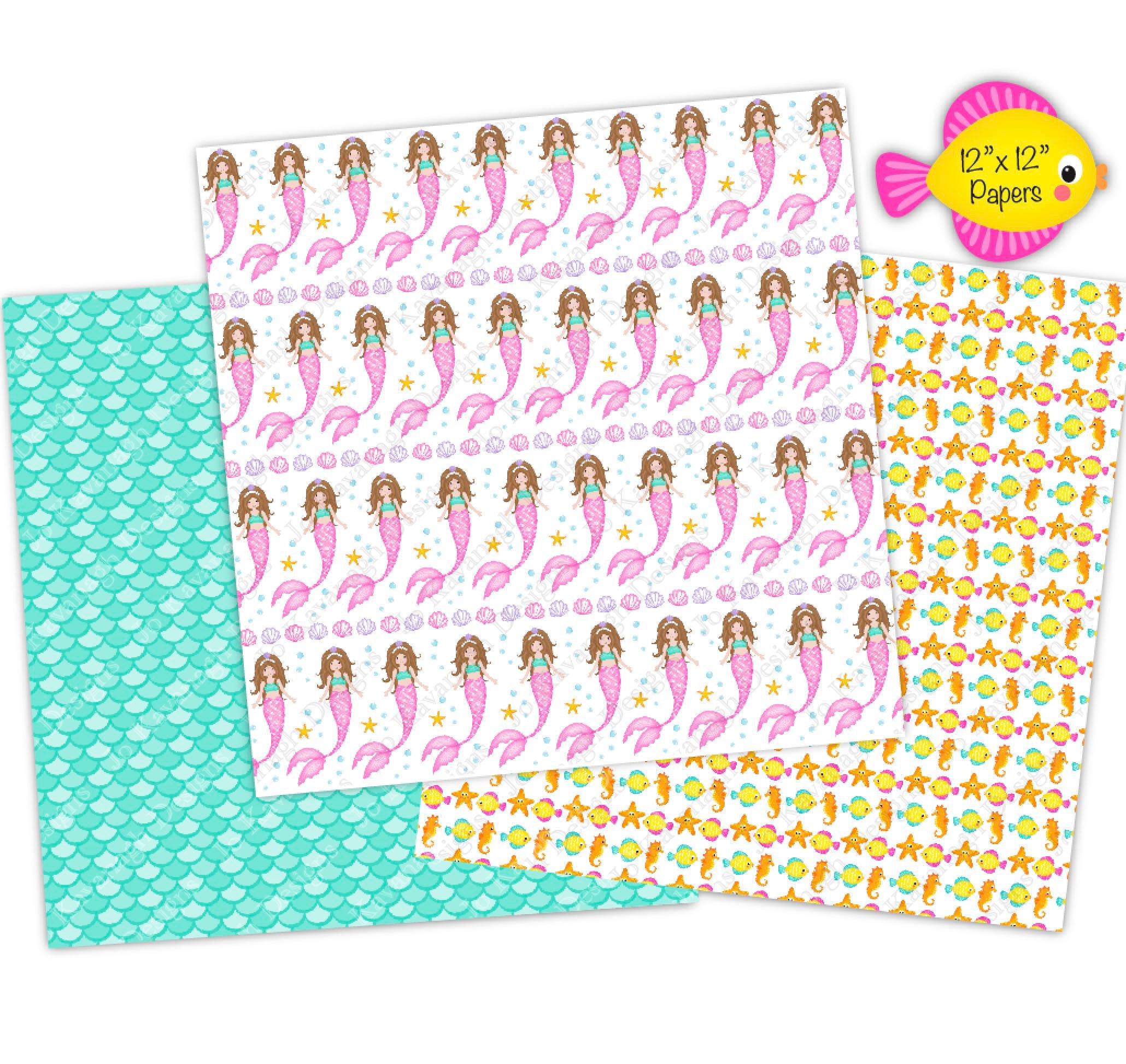 Mermaid Digital Papersmermaid Paper Packunder the Sea | Etsy