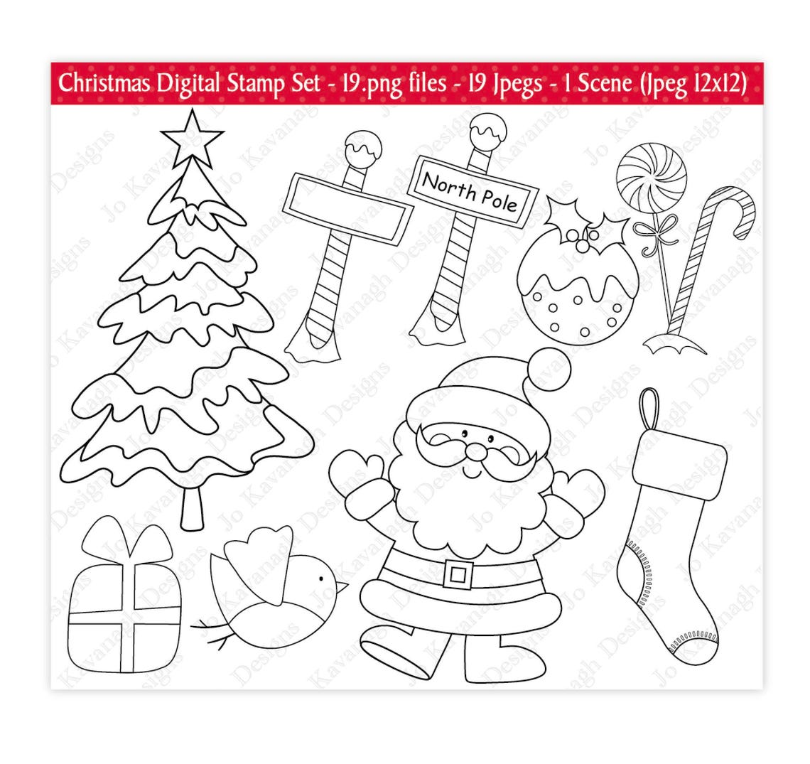 Christmas Digital StampsDigital StampsSanta Digital | Etsy