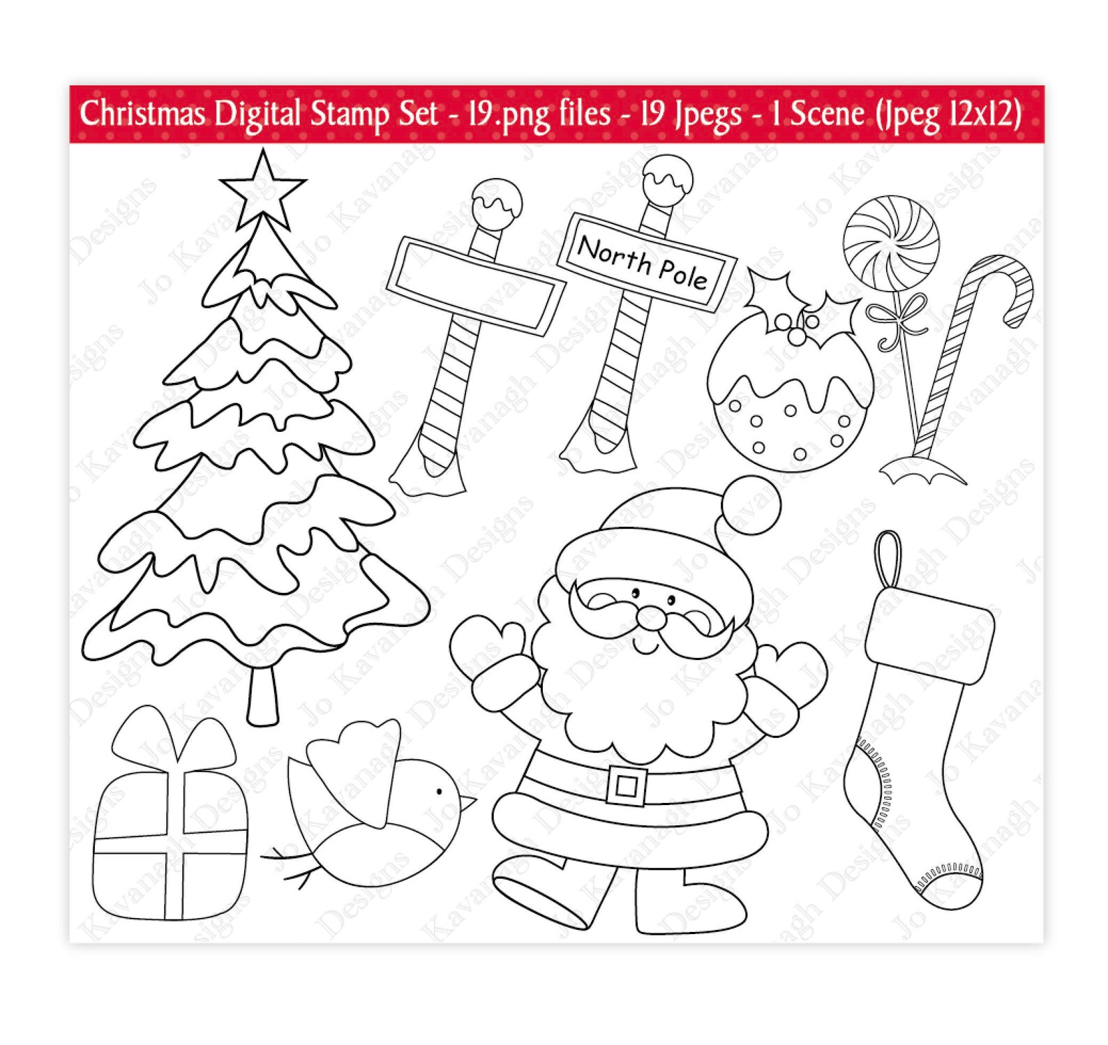 Christmas Digital StampsDigital StampsSanta Digital | Etsy