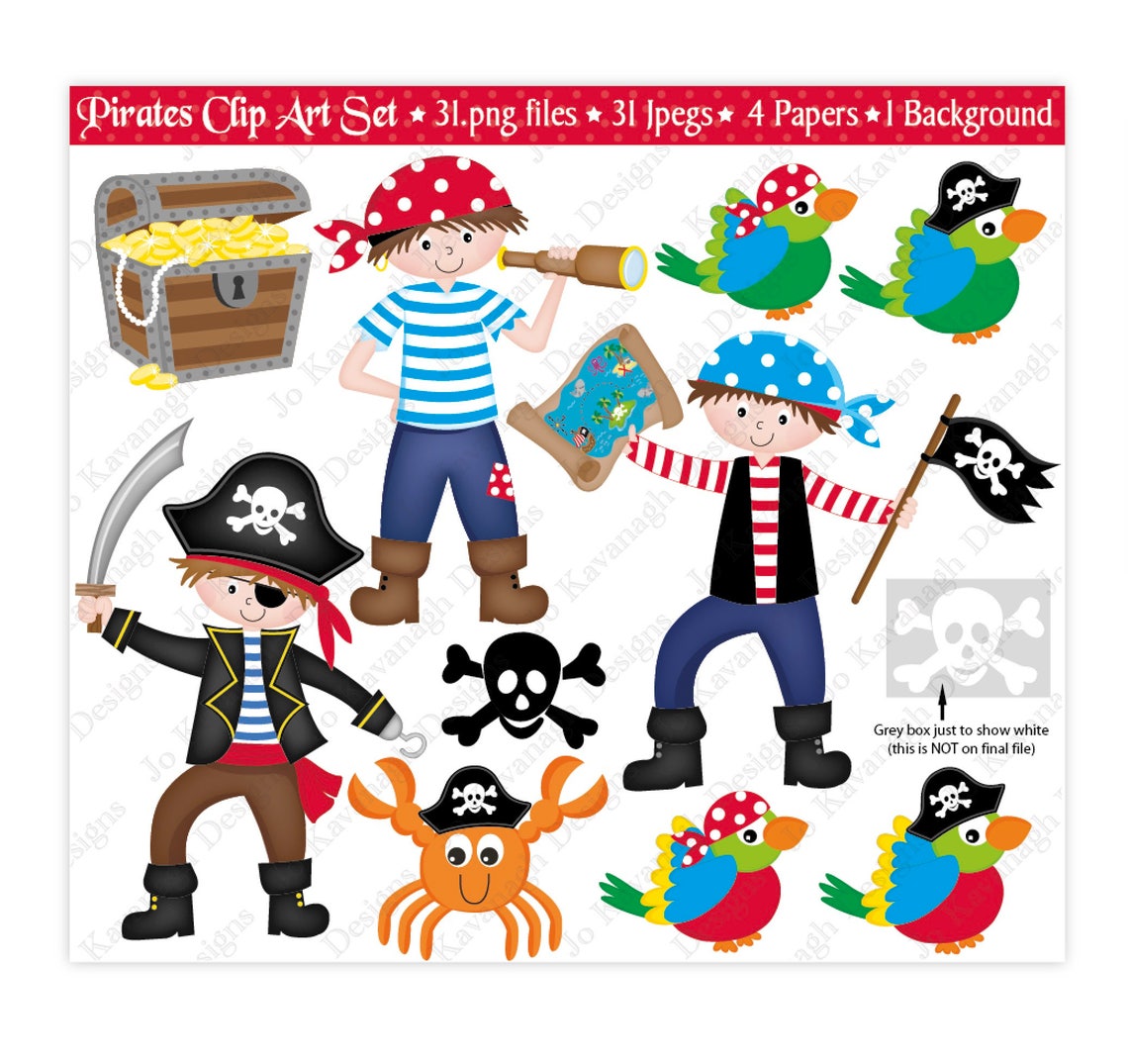 Pirate Clip Art & Digital Paperspirate Clipartpirates - Etsy