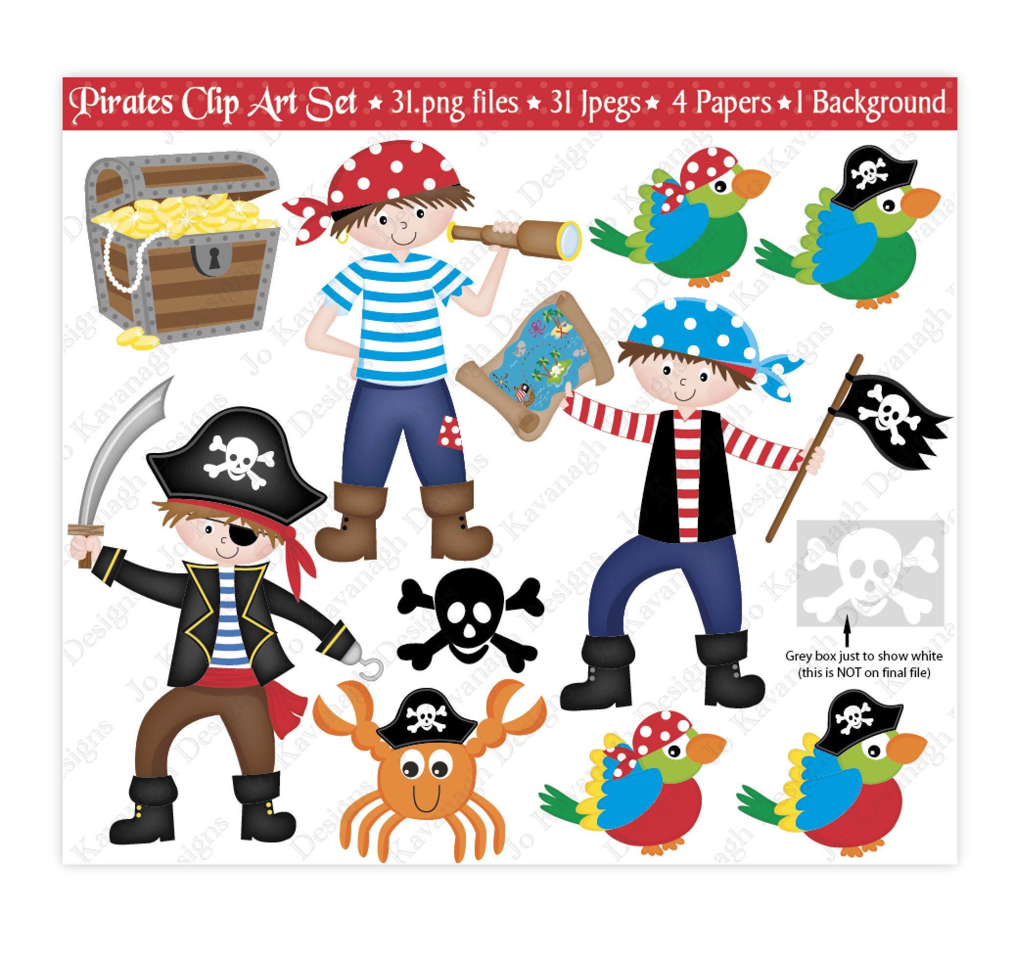 Pirate Clip Art & Digital Papers,pirate Clipart,pirates Clipart,pirate ...