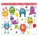 Monster Clip Art,monster Digital Papers,monster Clipart,alien Clipart ...