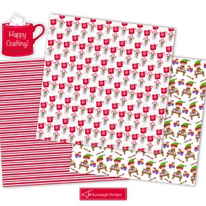 Christmas Digital Paper, Christmas Patterns, Christmas Scrapbook Paper ...