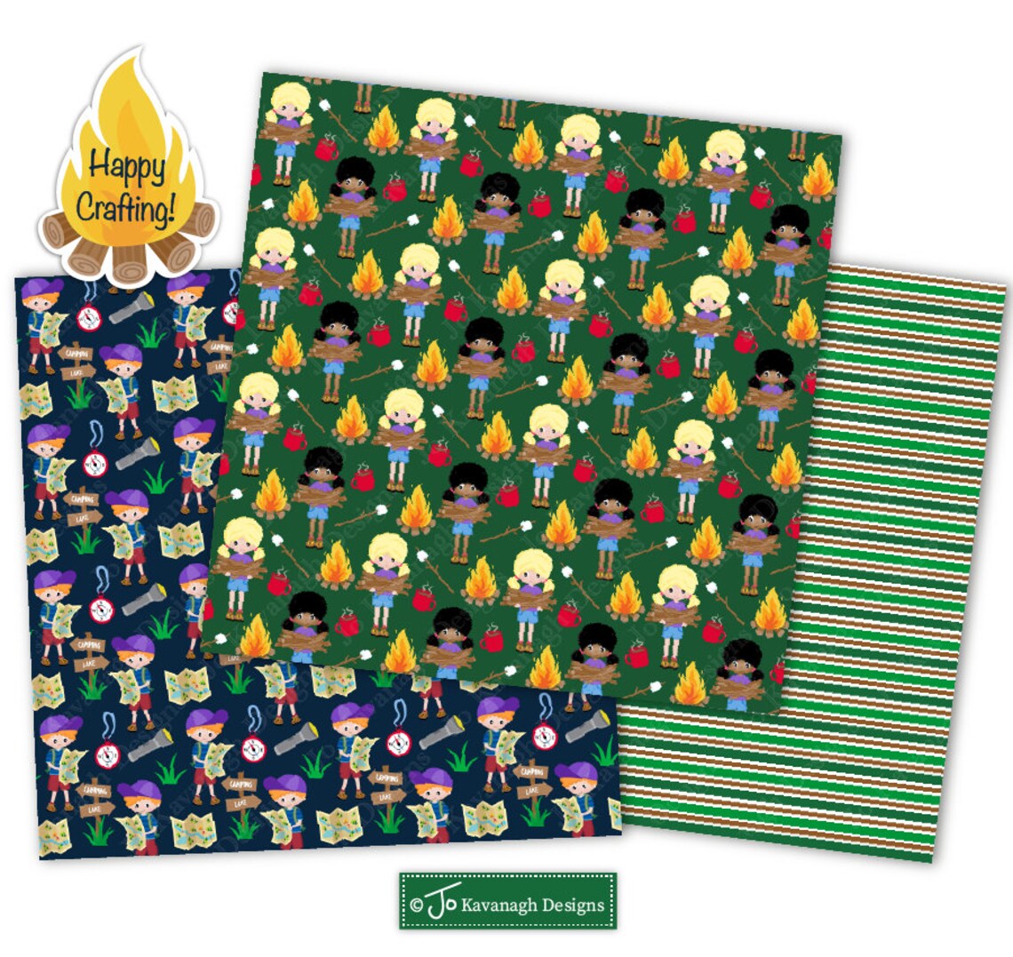Camping Digital Papers Camping Papers Camping Patterns - Etsy UK