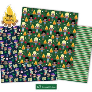Camping Digital Papers, Camping Papers, Camping Patterns, Summer Camp ...