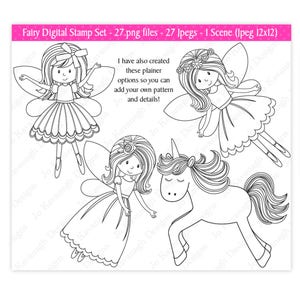 Fairy Digital Stamps,fairy Stamps,unicorn Digital Stamps,digital Stamps ...