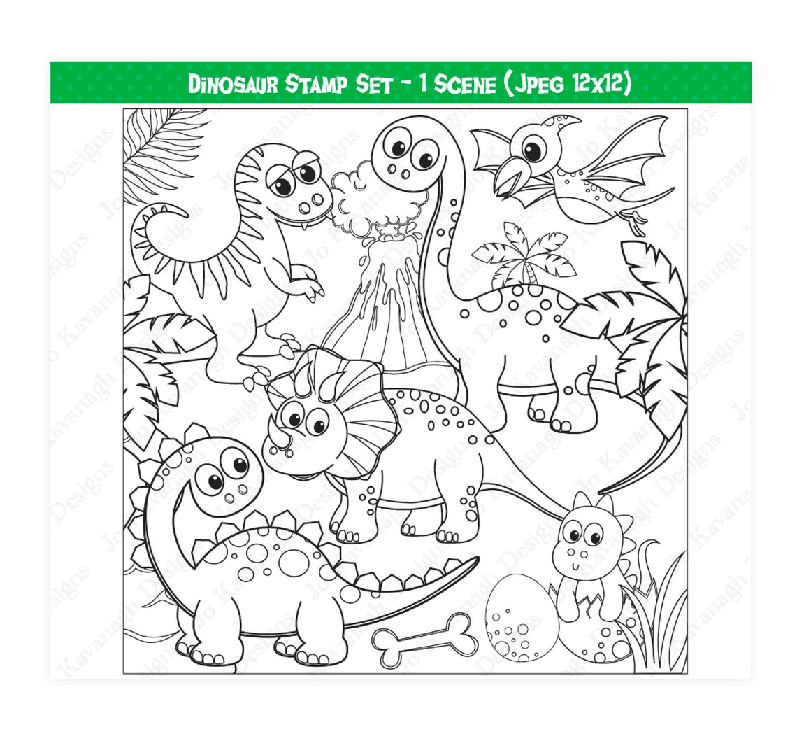 Dinosaur Digital Stampsdinosaurs Digital Stampsdinosaur - Etsy