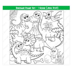 Dinosaur Digital Stamps,dinosaurs Digital Stamps,dinosaur Clipart,t-rex ...