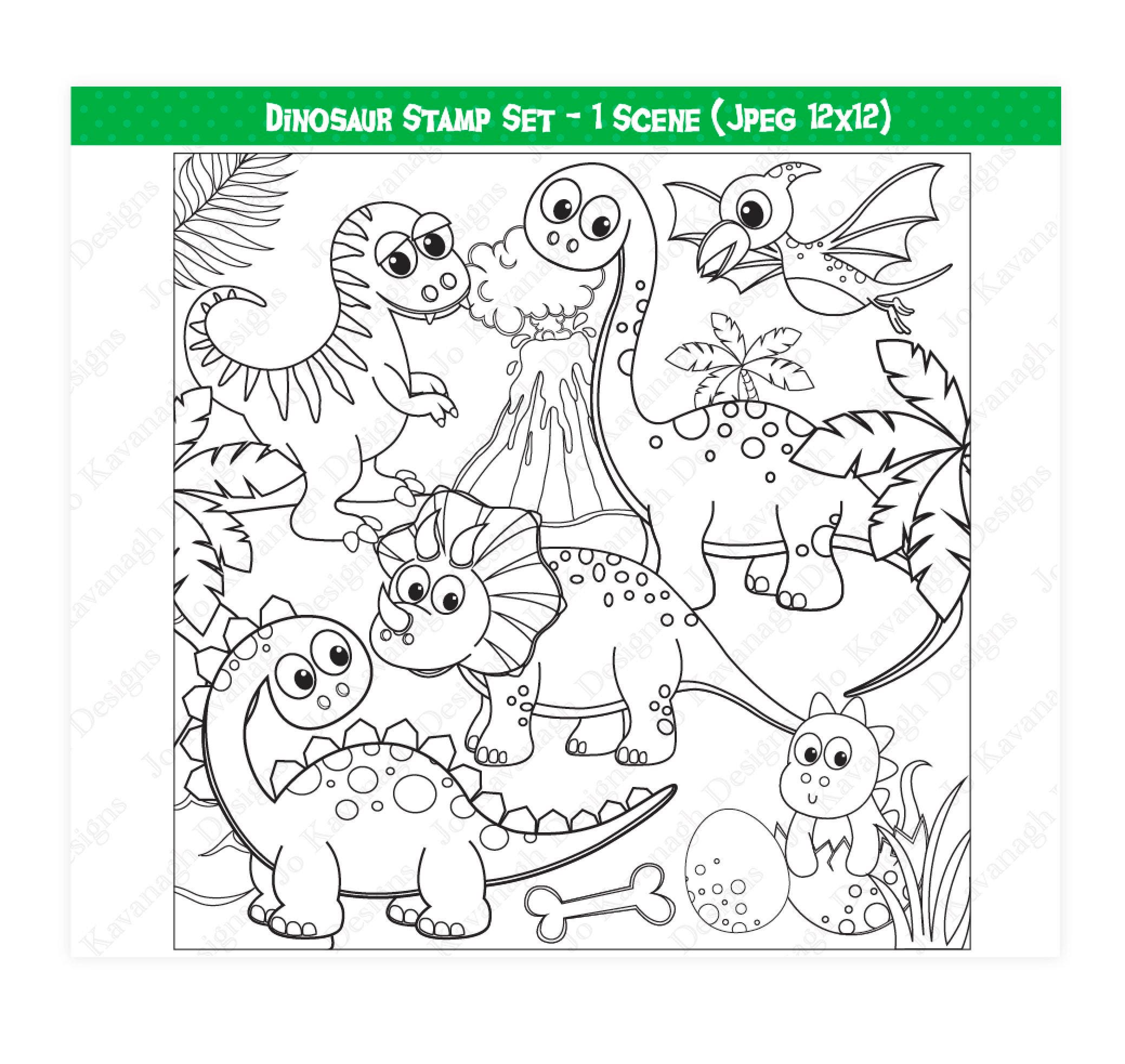Dinosaur Digital Stamps,dinosaurs Digital Stamps,dinosaur Clipart,t-rex ...