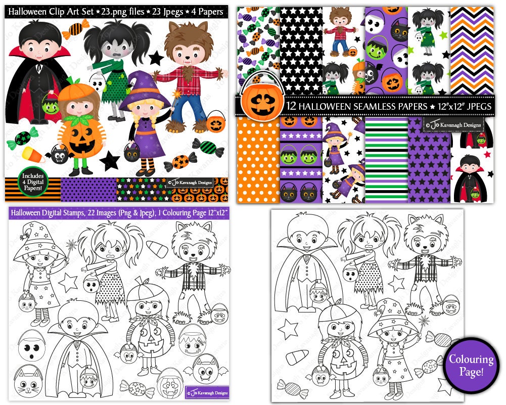 Halloween clipart Bundle Halloween digital stamps Halloween | Etsy