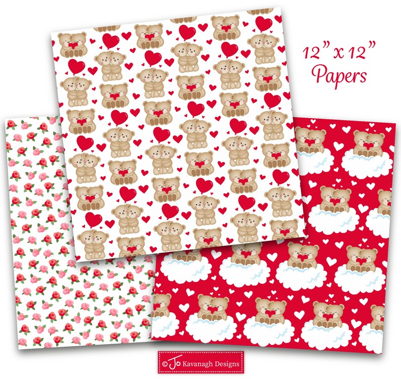 Valentine Digital Paper Heart Digital Paper Valentine - Etsy