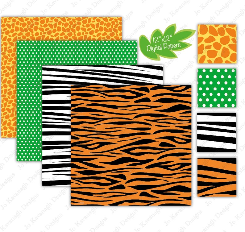 Jungle Clip Art, Jungle Digital Papers,jungle Clipart,jungle Animals ...