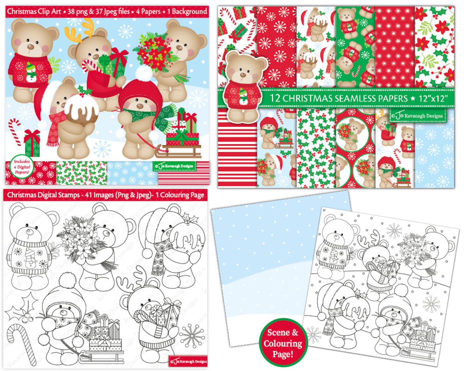 Christmas Clipart Bundle Christmas Digital Paper Christmas - Etsy UK