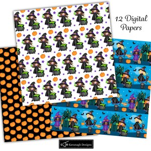 Halloween Digital Paper, Witch Patterns, Halloween Patterns, Halloween ...