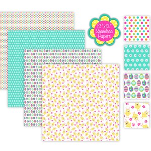 Easter Clipart & Digital Paper Set,easter Bunny Clipart,easter Clip Art ...