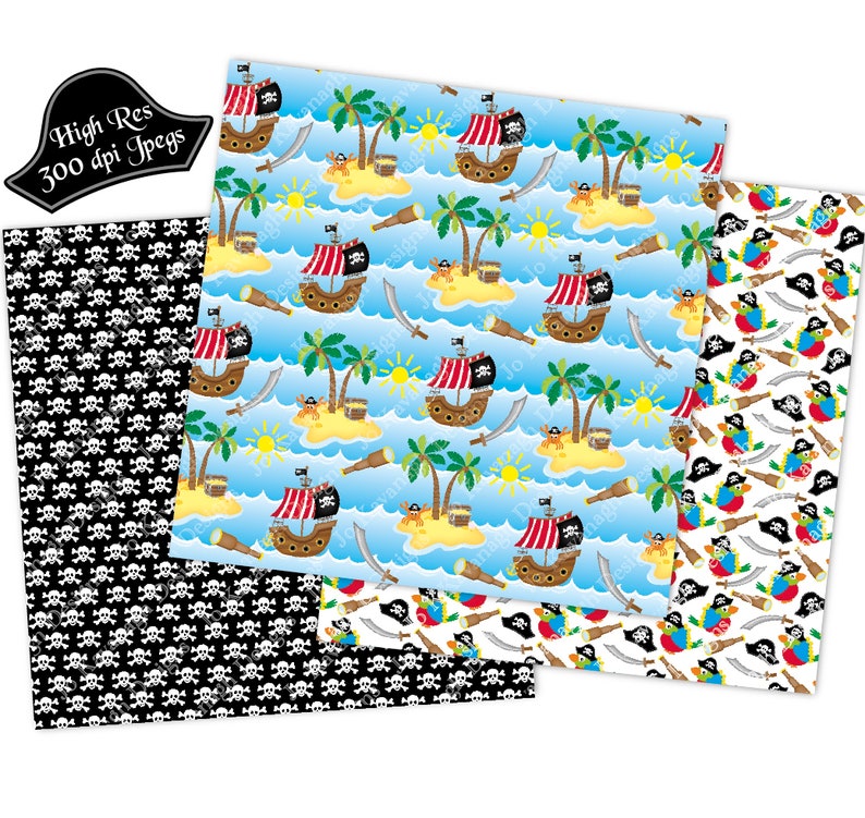 Pirate Digital Papers,pirate Ship Paper,pirate Paper,pirate Clipart ...