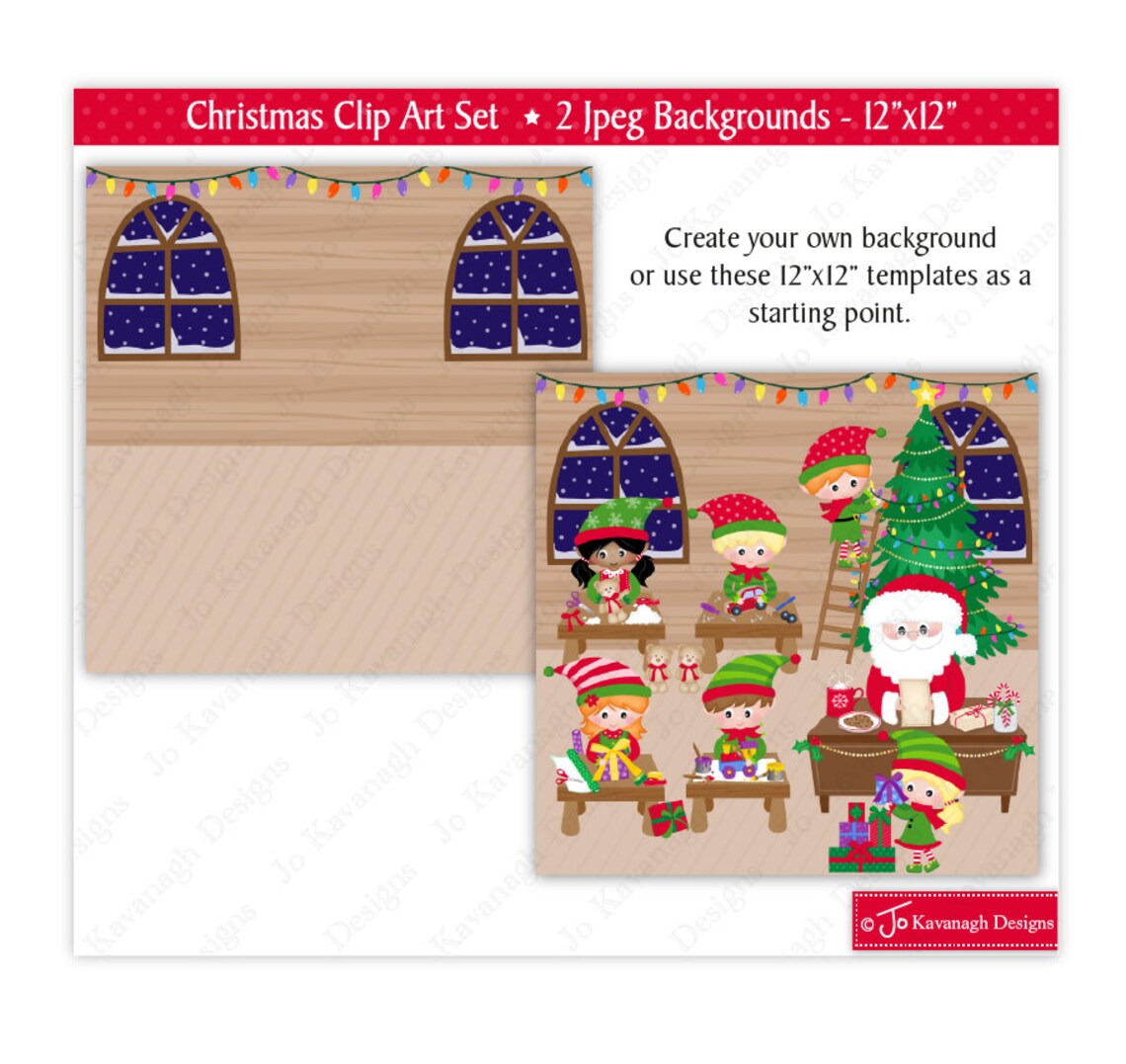Christmas Clipart, Elf Clipart, Santa Clipart, Christmas Graphics ...