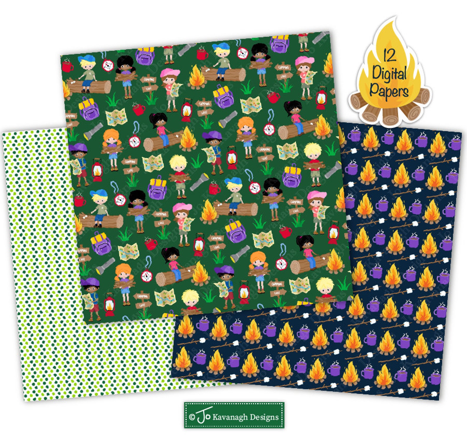 Camping Digital Papers Camping Papers Camping Patterns - Etsy UK
