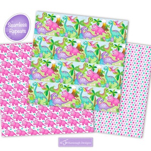 Dinosaur Digital Papers, Dinosaur Papers, Dinosaur Patterns, Girl ...