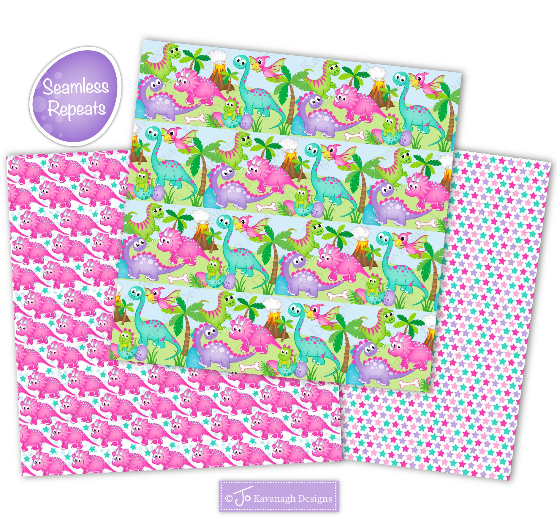 Dinosaur Digital Papers Dinosaur Papers Dinosaur Patterns | Etsy UK