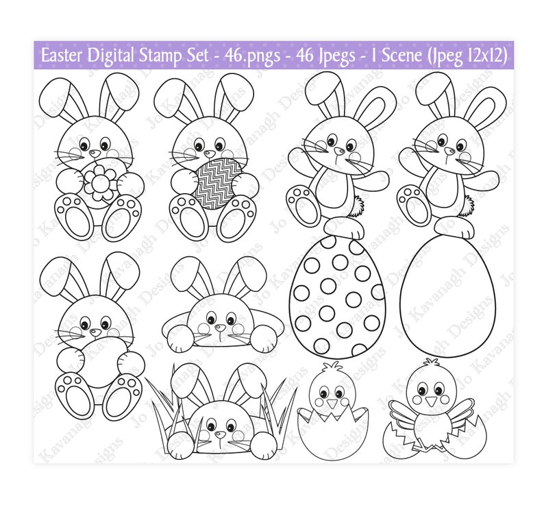 Easter Digital Stampseaster Stampseaster Cliparteaster - Etsy