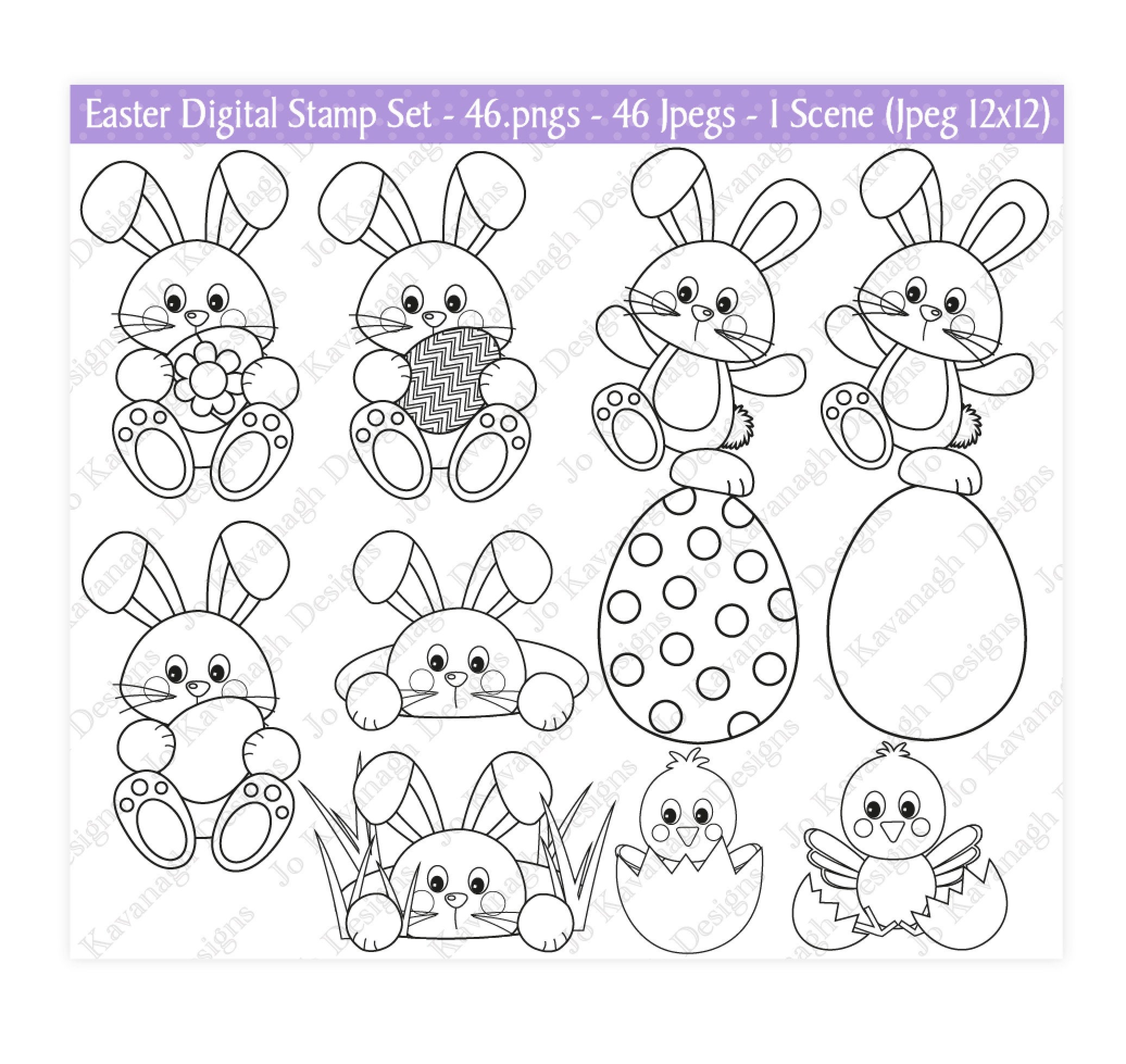 Easter Digital Stampseaster Stampseaster Cliparteaster - Etsy