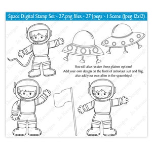 Space Digital Stamps,digital Stamps,astronaut Digital Stamps,alien ...
