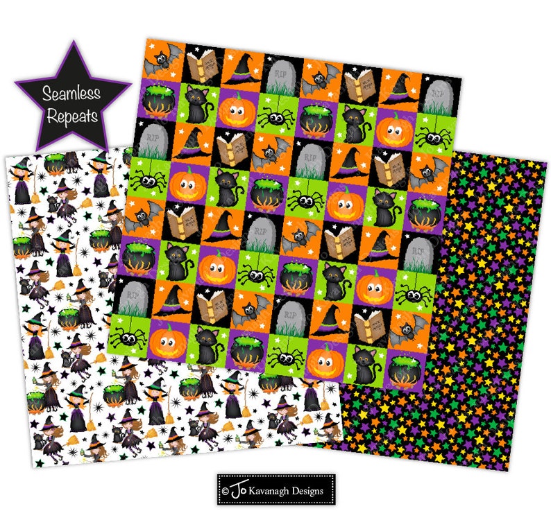 Halloween Digital Papers Halloween Witch Papers Halloween - Etsy